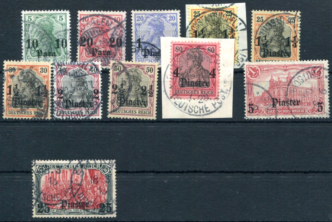 COLONIE TEDESCHE TURCHIA 1905 36-44, 47b timbrato (C4488