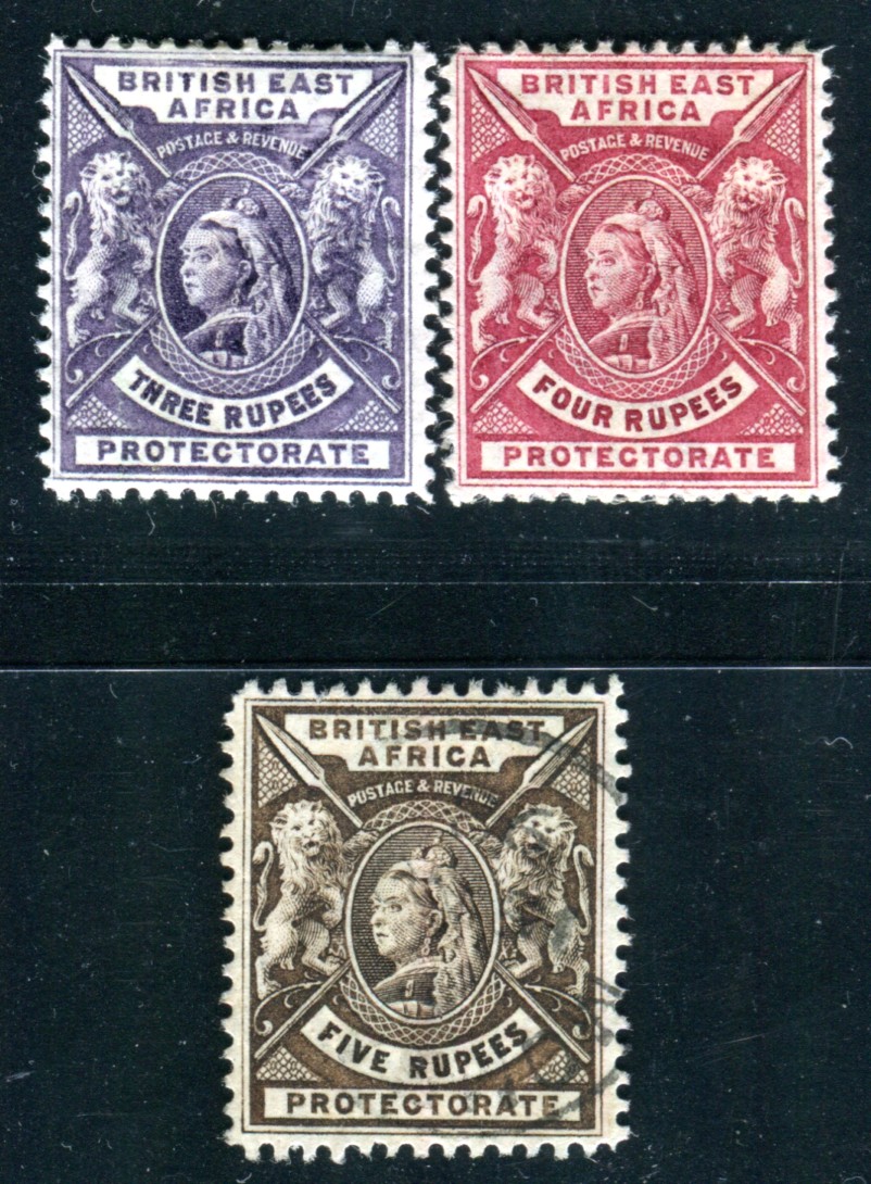 UK AFRICA ORIENTALE 1896 70-72*, 72 timbrato buoni VALORI VICTORIA 250€(D9652
