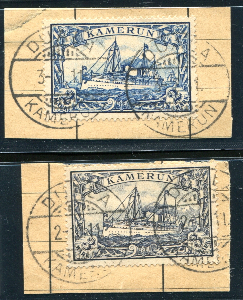 COLONIE TEDESCHE CAMERUN 1901 17-18 timbrato DUALA su LETTERA (G0933