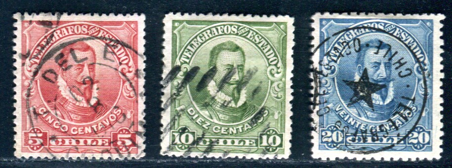 Francobolli Telegrafici Cil 1900 Yvert 12-14 Timbrati (K9352